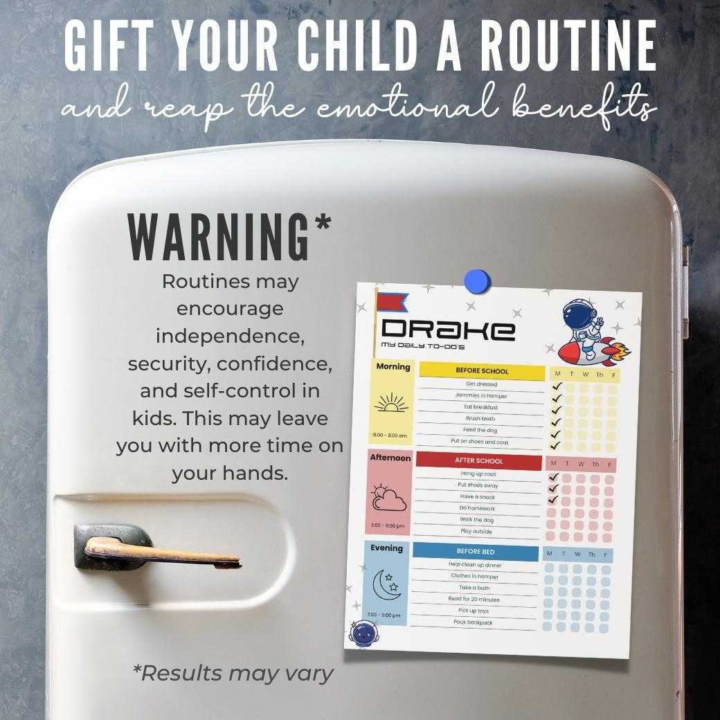 Outer Space Editable Daily Routine Checklist - Birchmark Designs