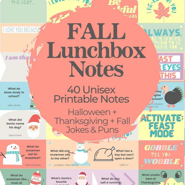 Fall Printable Lunchbox Notes - Birchmark Designs