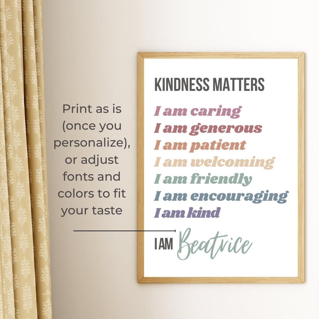 I am Kind Editable Template - Birchmark Designs