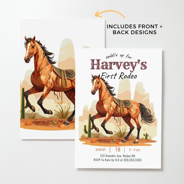 My First Rodeo Birthday Invite - Birchmark Designs