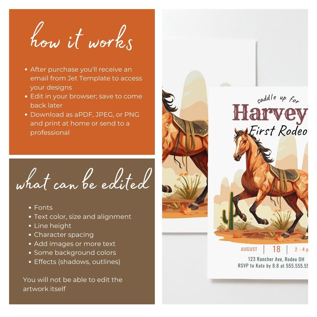 My First Rodeo Birthday Invite - Birchmark Designs