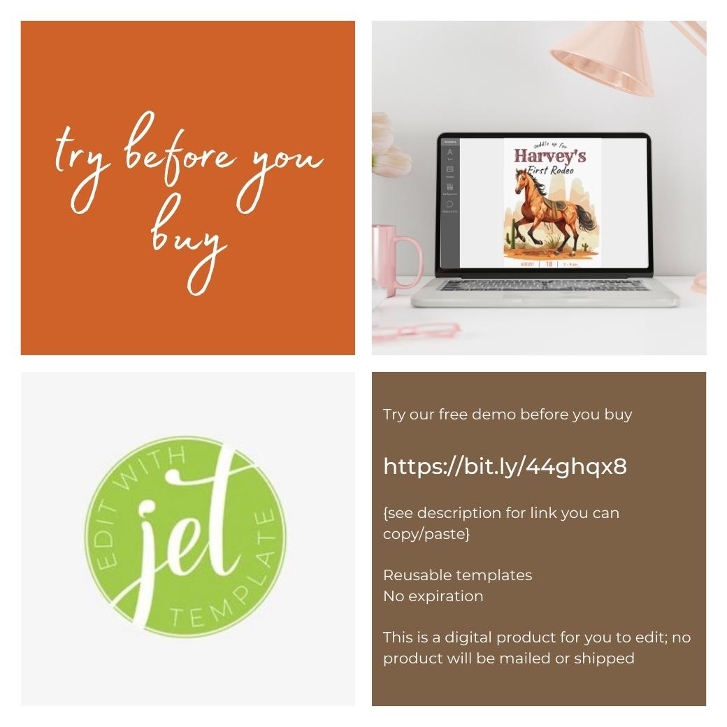 My First Rodeo Birthday Invite - Birchmark Designs