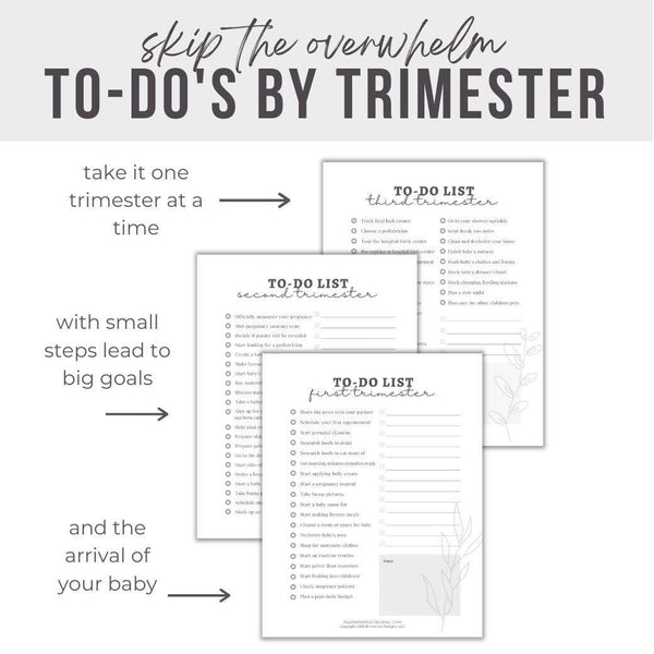 Printable Baby Checklists for Pregnancy - Birchmark Designs