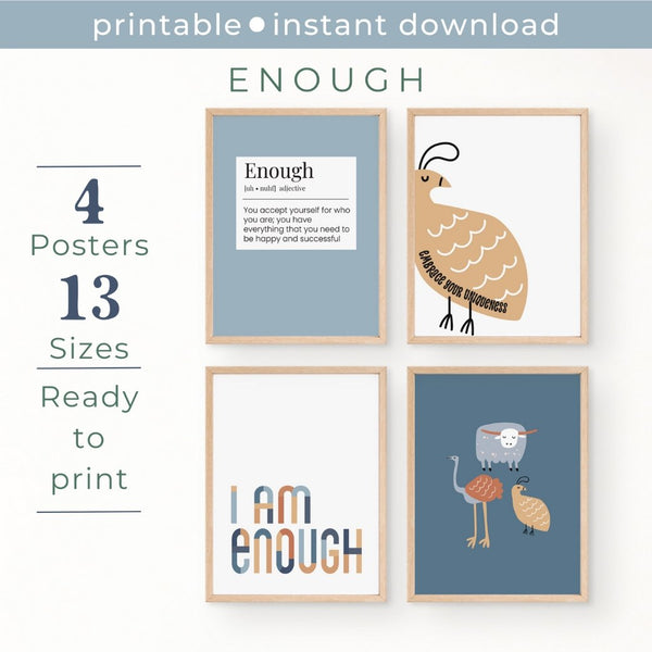 Printable 'Enough' Poster Bundle - Birchmark Designs