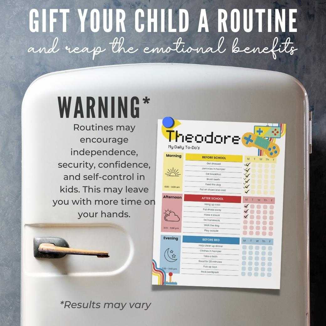 Gamer Editable Daily Routine Checklist - Birchmark Designs