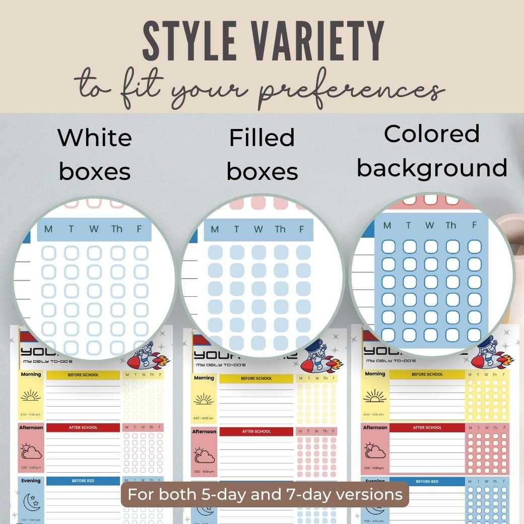Outer Space Editable Daily Routine Checklist - Birchmark Designs