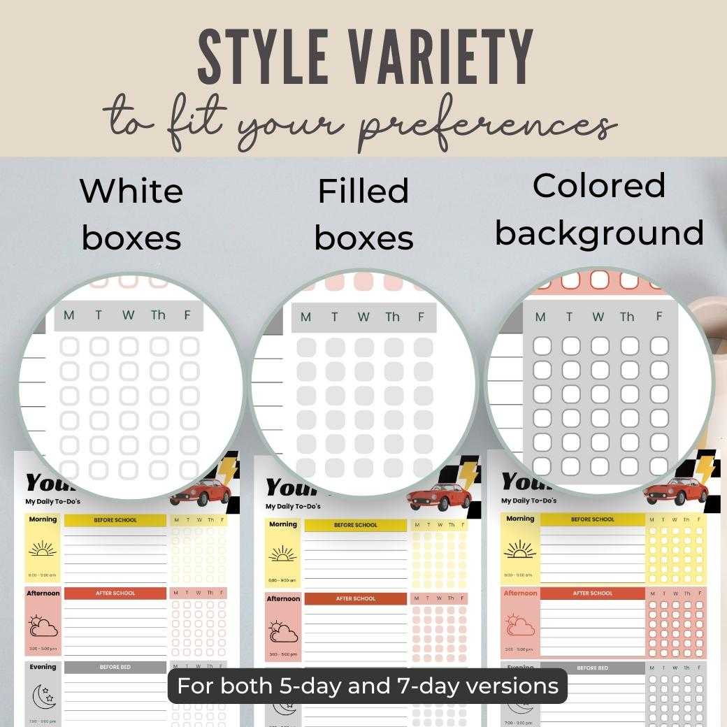 Race Car Editable Daily Routine Checklist - Birchmark Designs