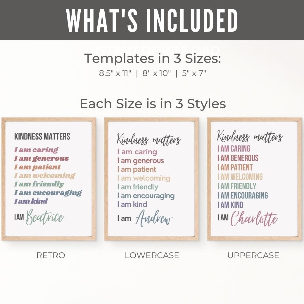 I am Kind Editable Template - Birchmark Designs