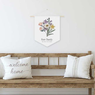 Birth Flower Pennant – Birchmark Designs