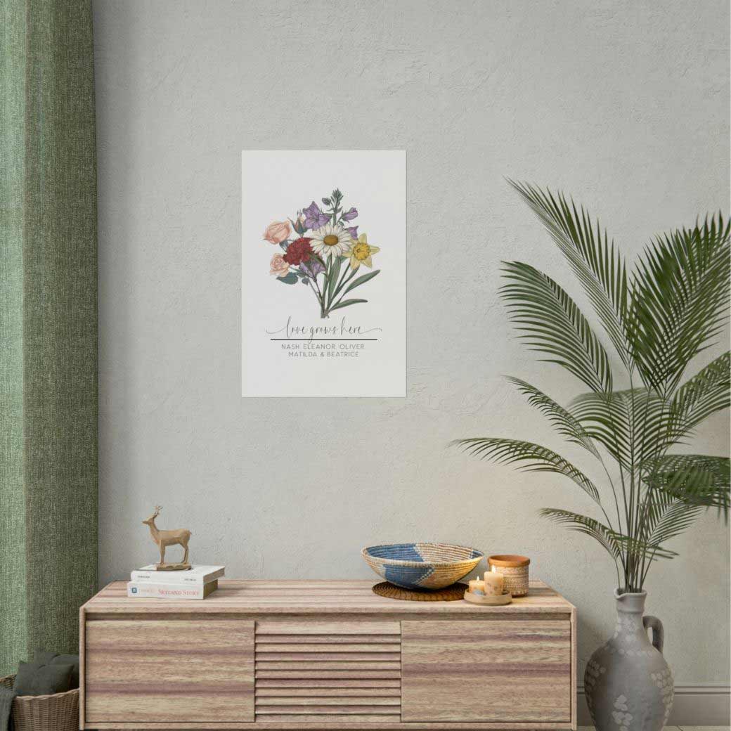 Birth Flower Bouquet Poster - Birchmark Designs