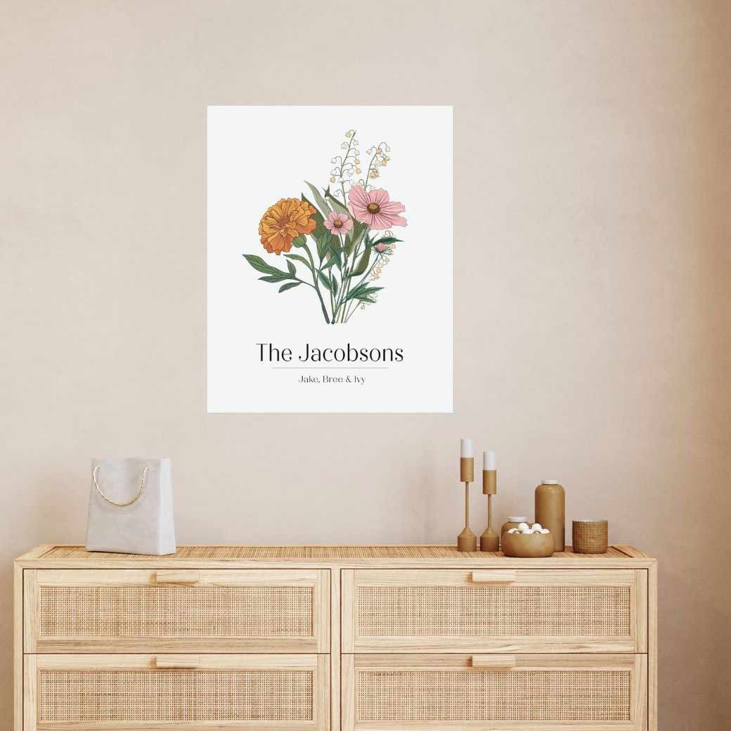 Birth Flower Bouquet Poster - Birchmark Designs