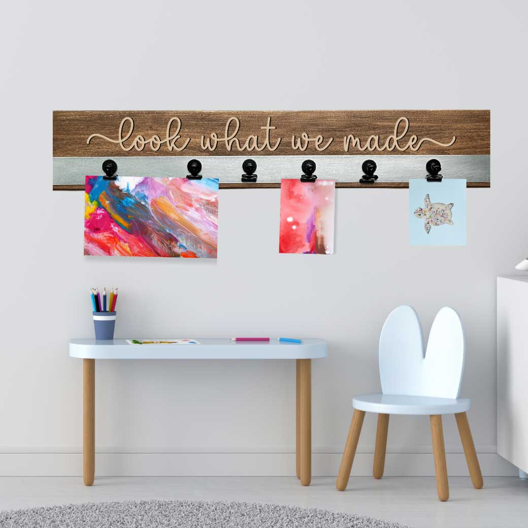 Personalized Artwork Display - Stained Walnut & Natural – Birchmark Designs