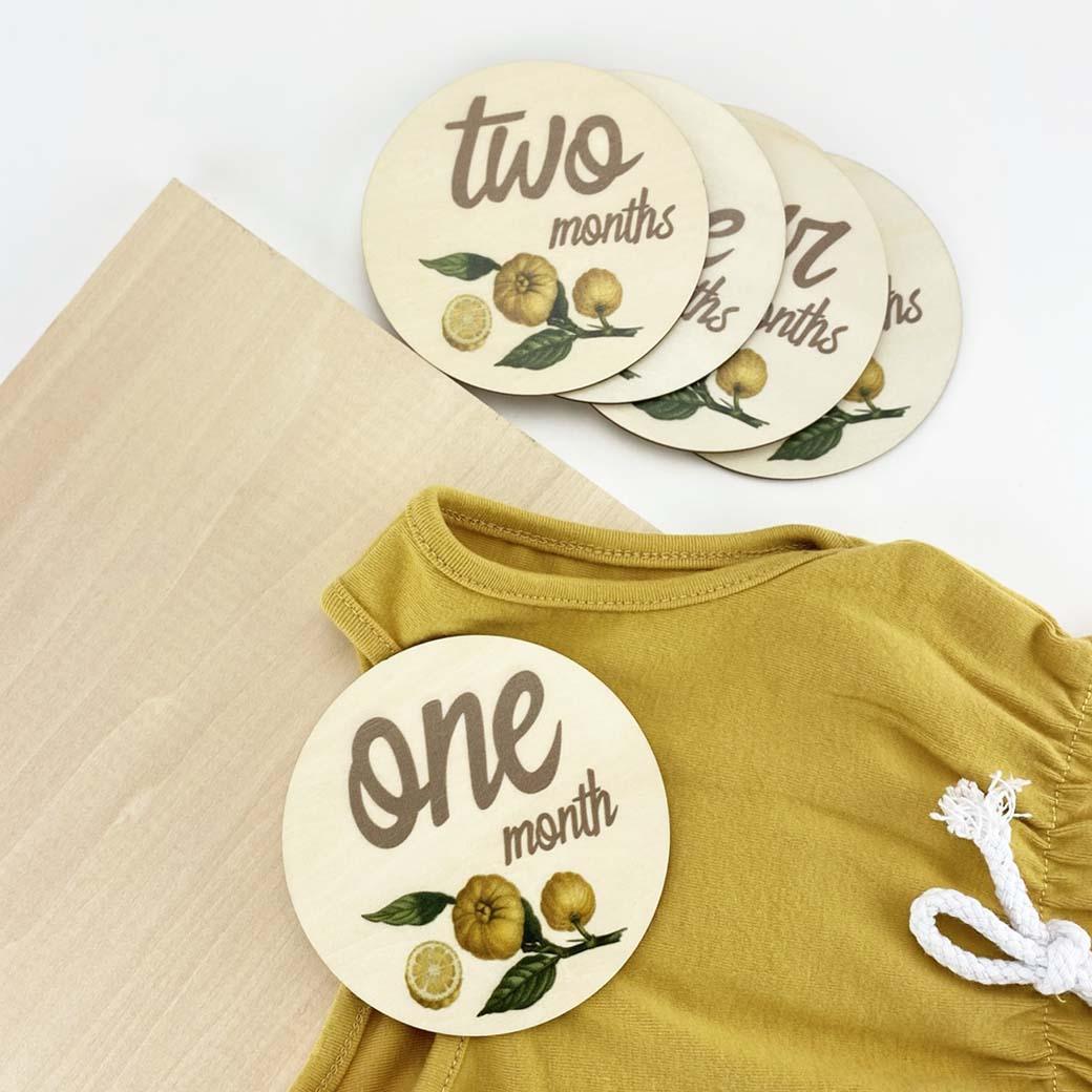Lemon Baby Milestone Cards – Birchmark Designs