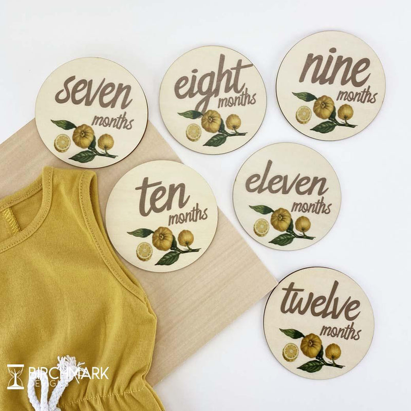 Lemon Baby Milestone Cards - Birchmark Designs