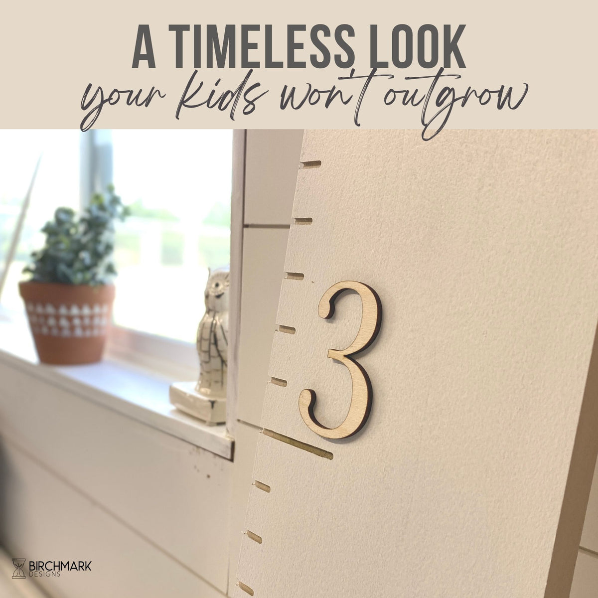 White Growth Chart Ruler - Birchmark Designs